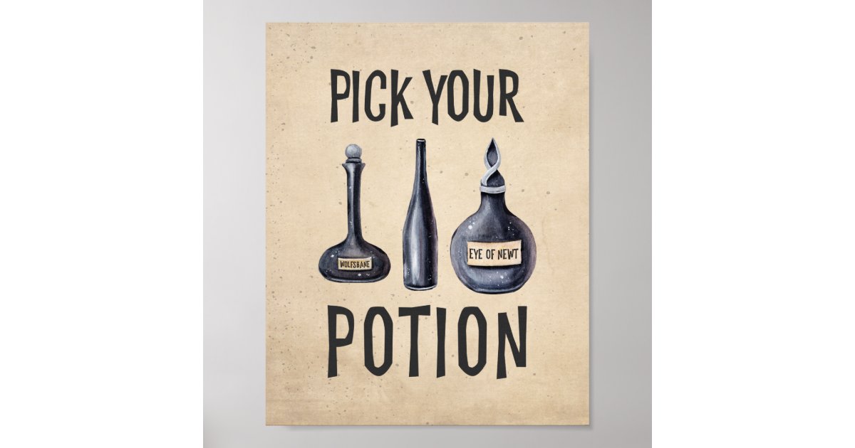 Pick Your Potion | Halloween Party Sign | Zazzle