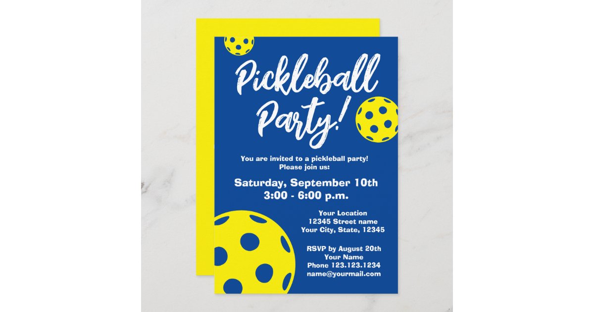 Pickleball Birthday party invitation template | Zazzle
