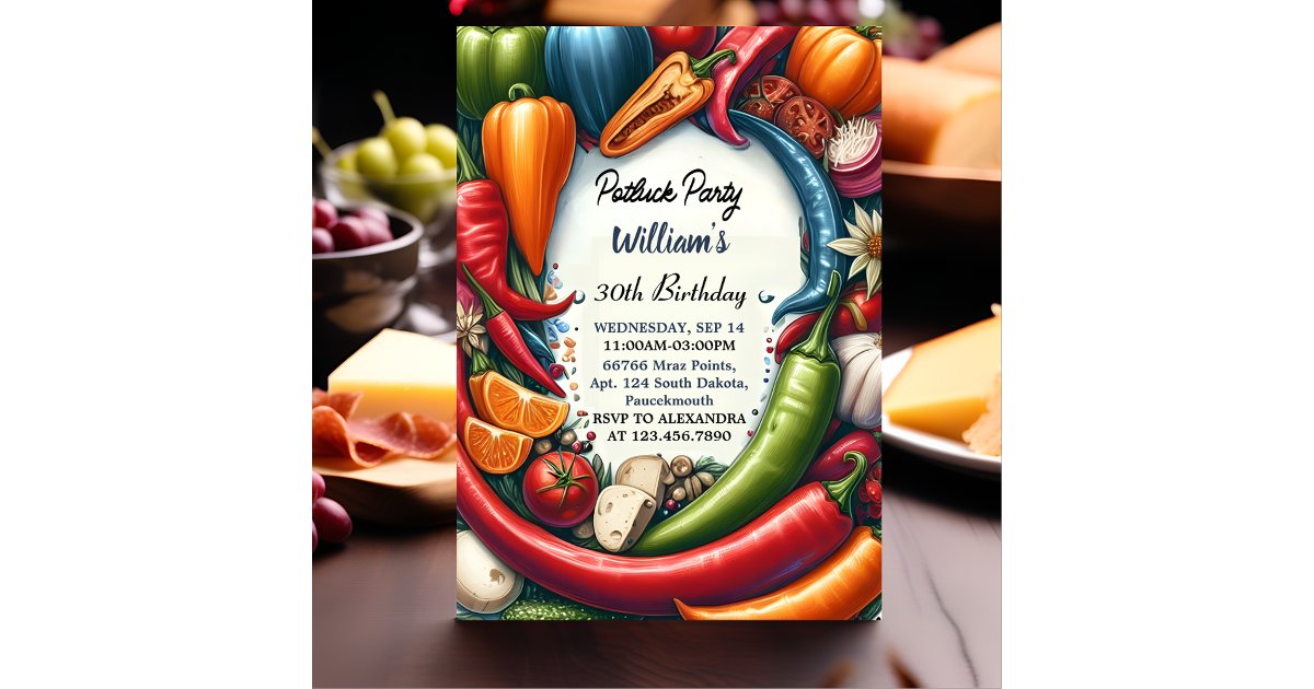 Picnic Chilli Cook Off Potluck Party 30th Birthday Invitation | Zazzle
