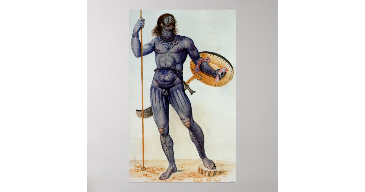 Pictish Man Holding a Shield Poster | Zazzle