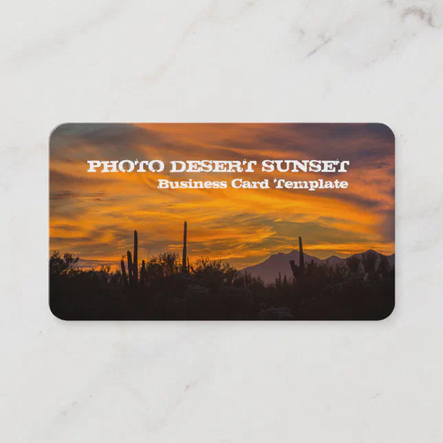 Picture of Sunset Desert Business Card | Zazzle