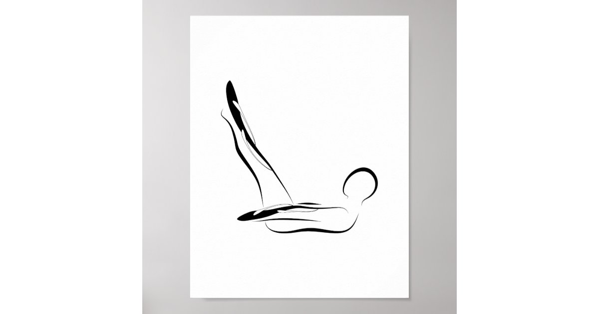 Pilates Pose Minimal Pilates Pose Abstract Pilates Poster | Zazzle