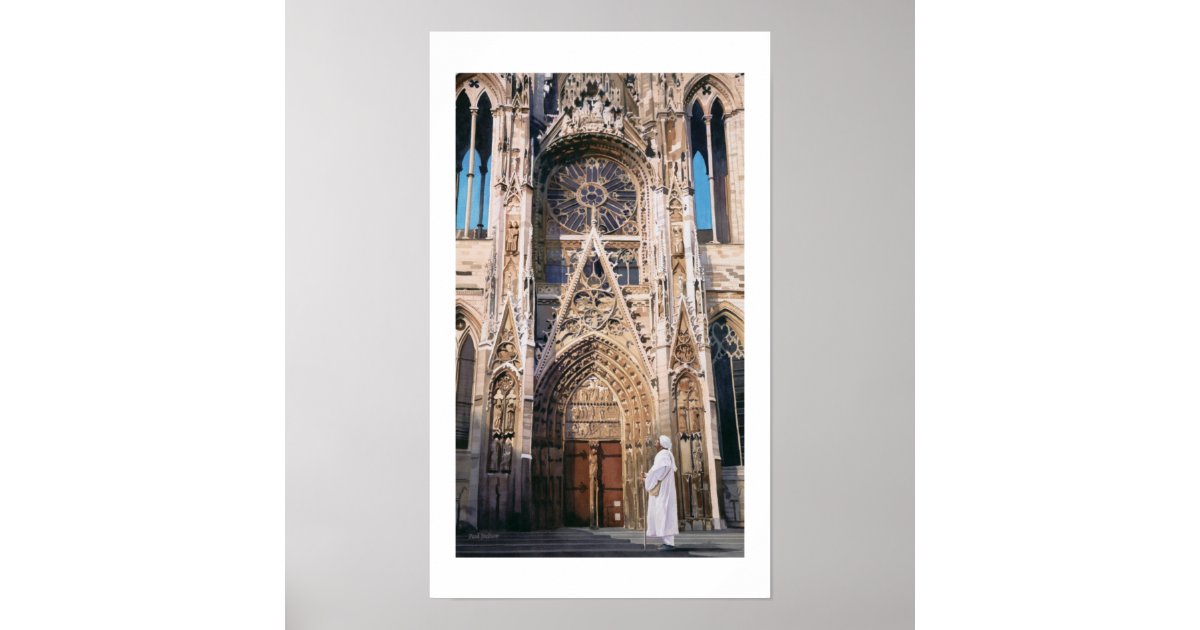 "Pilgrimage" Chartres Cathedral Watercolor Poster | Zazzle