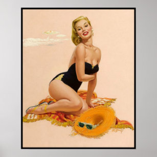 Beach Pin Up Posters Photo Prints Zazzle Au