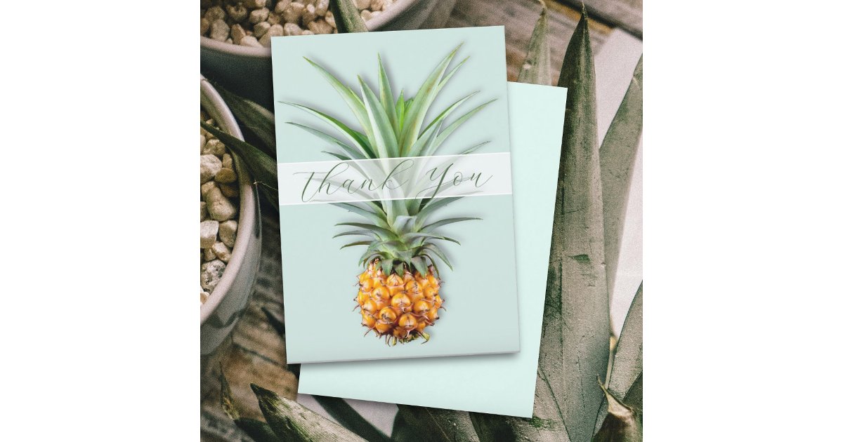 Pineapple Thank You Message Flat Card | Zazzle