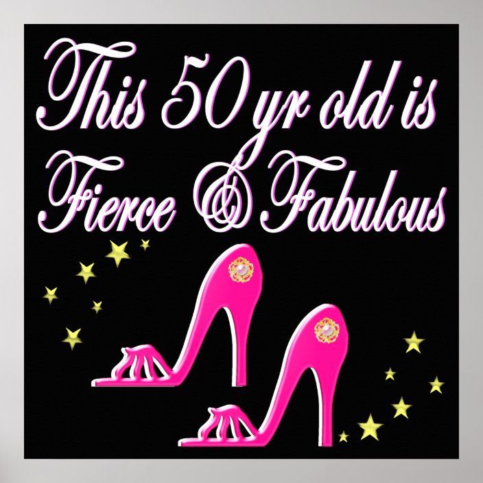 PINK 50 AND FABULOUS BIRTHDAY DESIGN POSTER | Zazzle.com.au