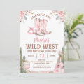 Pink Brown Birthday Shin-Dig Wild West Birthday Invitation | Zazzle