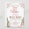Pink Brown Birthday Shin-Dig Wild West Birthday Invitation | Zazzle