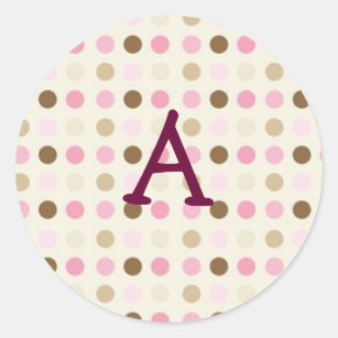 Pink And Brown Polka Dots Stickers | Zazzle AU
