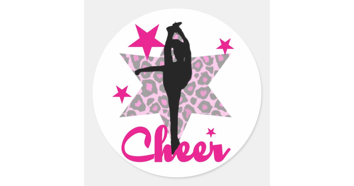 Pink cheerleader classic round sticker | Zazzle