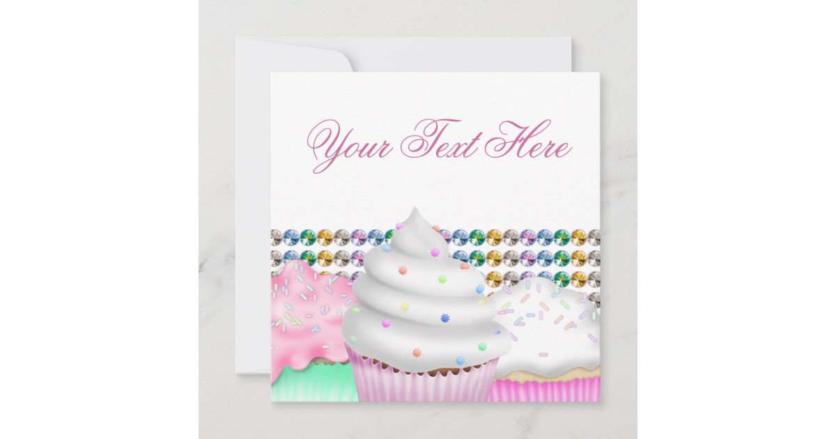 Pink Cupcake Candy Buffet Party Invitation | Zazzle