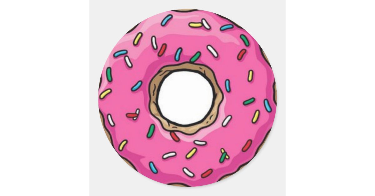 PINK DONUT CLASSIC ROUND STICKER | Zazzle