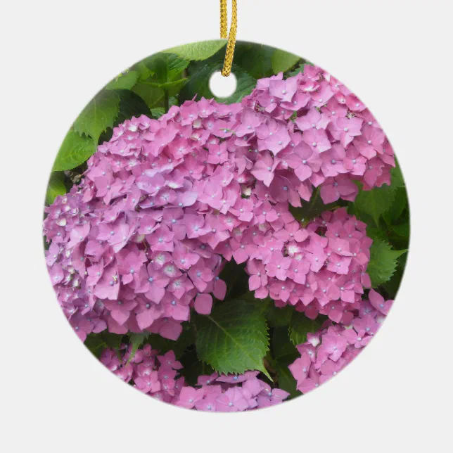 Pink Hydrangeas Ceramic Tree Decoration | Zazzle