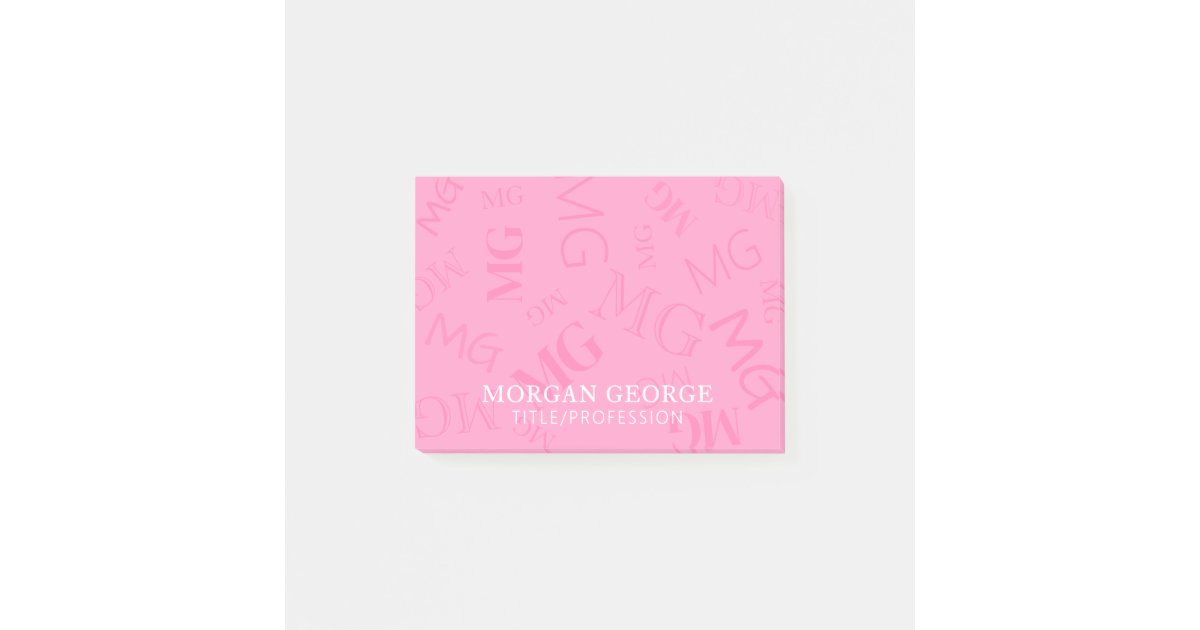 Pink Myriad of Monograms With Your Name Post-it Notes | Zazzle