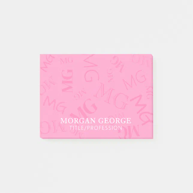 Pink Myriad of Monograms With Your Name Post-it Notes | Zazzle