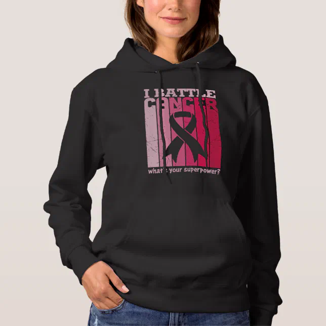 Pink Ribbon Battle Cancer Survivor Support Warrior Hoodie | Zazzle