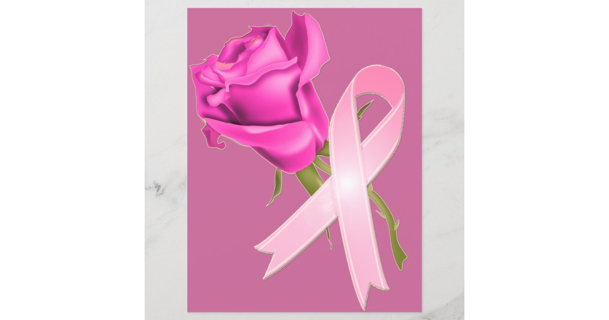 Pink Ribbon with Rose *Breast Cancer Awareness * | Zazzle.com.au