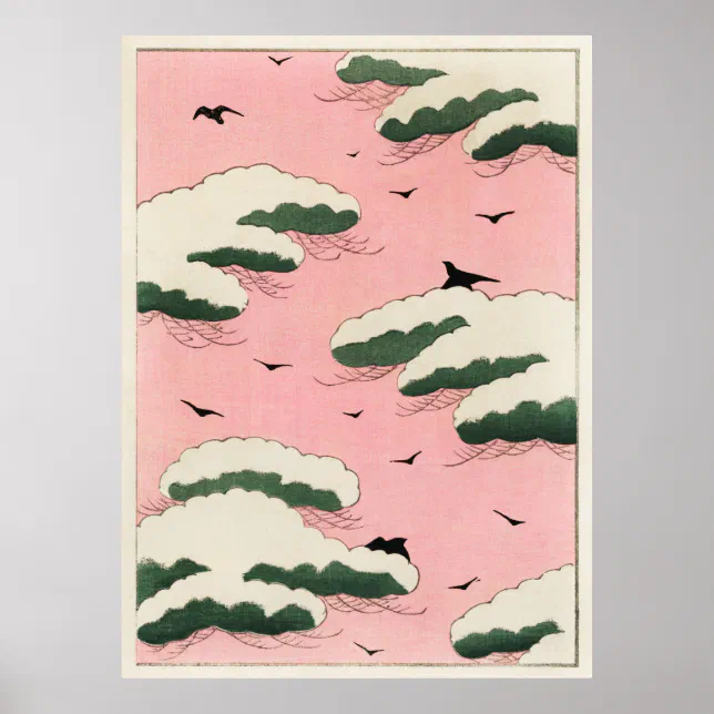 Pink Sky Illustration from Bijutsu Sekai Poster | Zazzle
