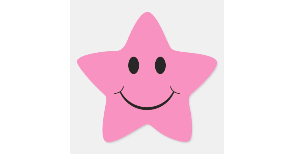 Pink Star Face Stickers | Zazzle