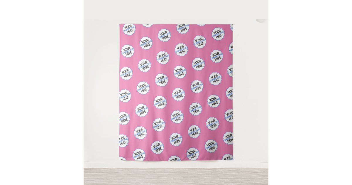 Pink Step and Repeat Backdrop Business Logo Tapestry | Zazzle