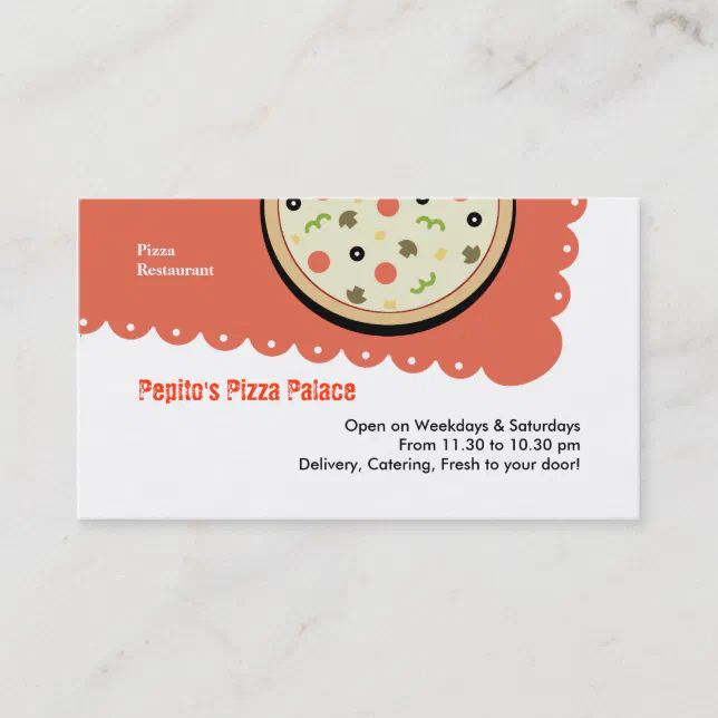 Pizza Business Card | Zazzle