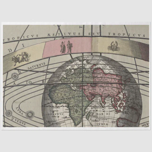 Planet earth world map decoupage paper | Zazzle