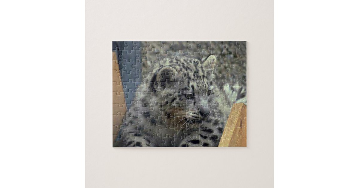 Playful Snow Leopard Baby Jigsaw Puzzle | Zazzle