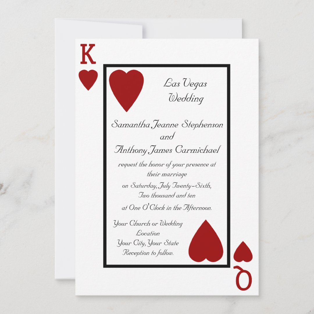 Playing Card King/Queen Wedding Invitations | Zazzle