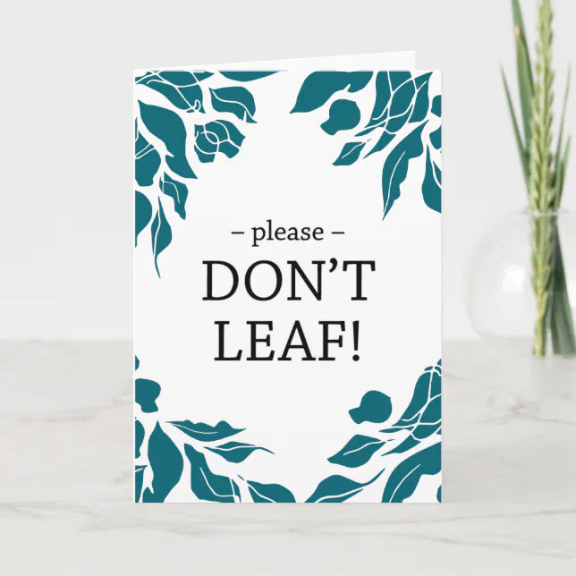 Please Don't Leaf Farewell Card | Zazzle