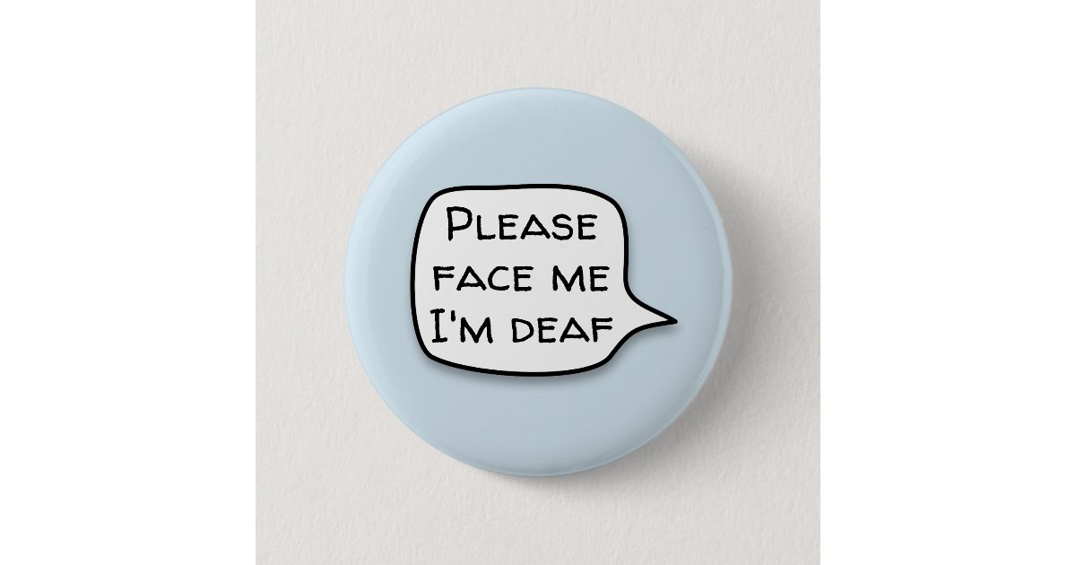 Please face me 6 cm round badge | Zazzle