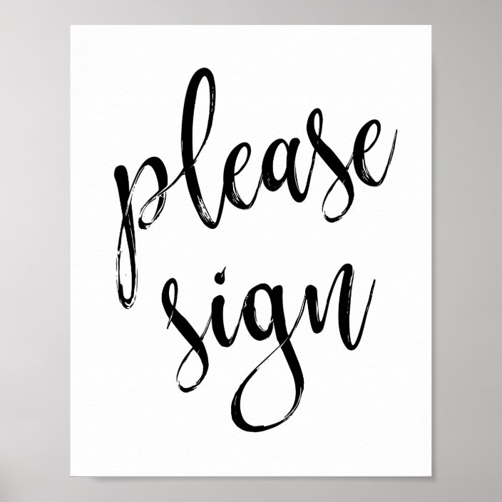Please Sign Wedding 8x10 Sign | Zazzle.com.au