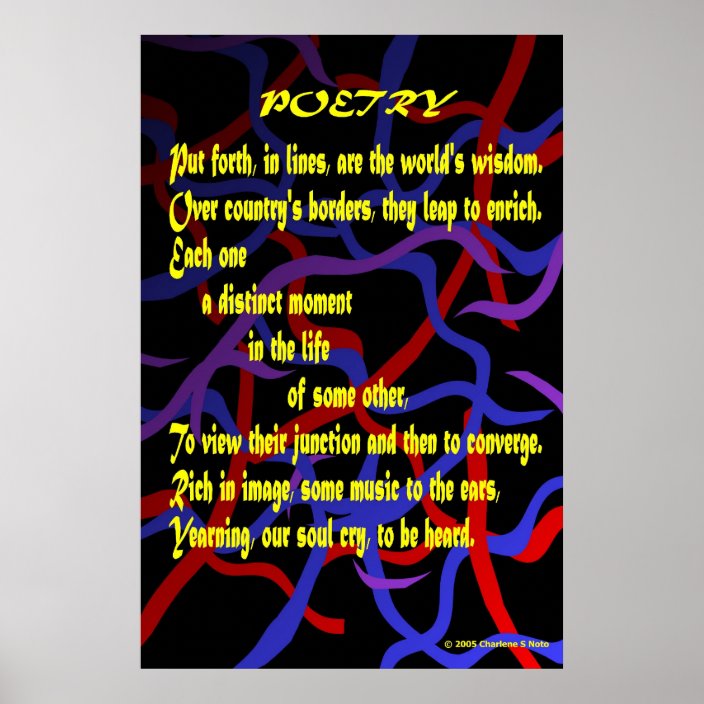 Poetry (acrostic poem) poster | Zazzle.com.au