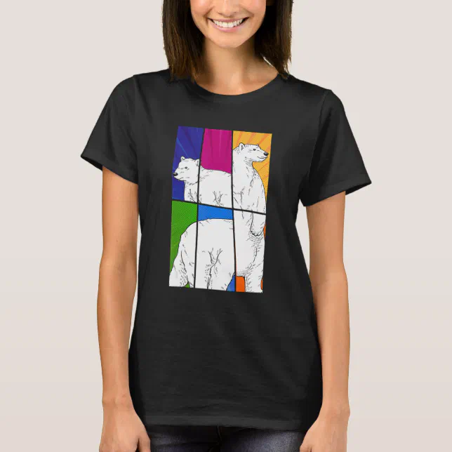 Polar Bear Arctic Animal Pop Polar Bear T-Shirt | Zazzle