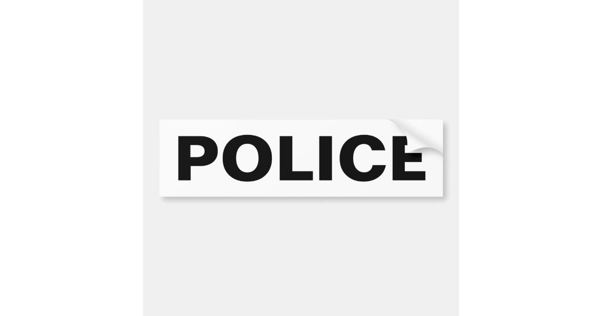 POLICE - Black Logo Emblem Bumper Sticker | Zazzle