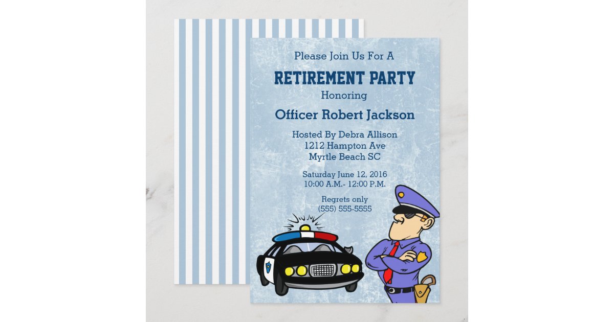 Police Officer Retirement Party Invitation | Zazzle