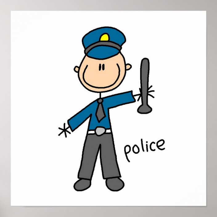 Police Officer Stick Figure Poster | Zazzle.com.au