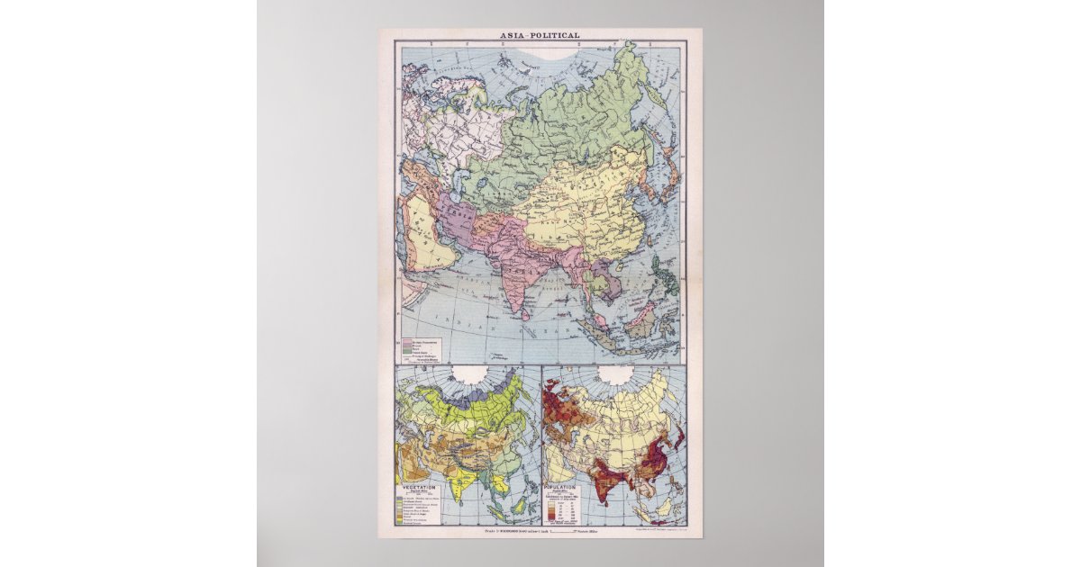 Political Map | Asia Poster | Zazzle