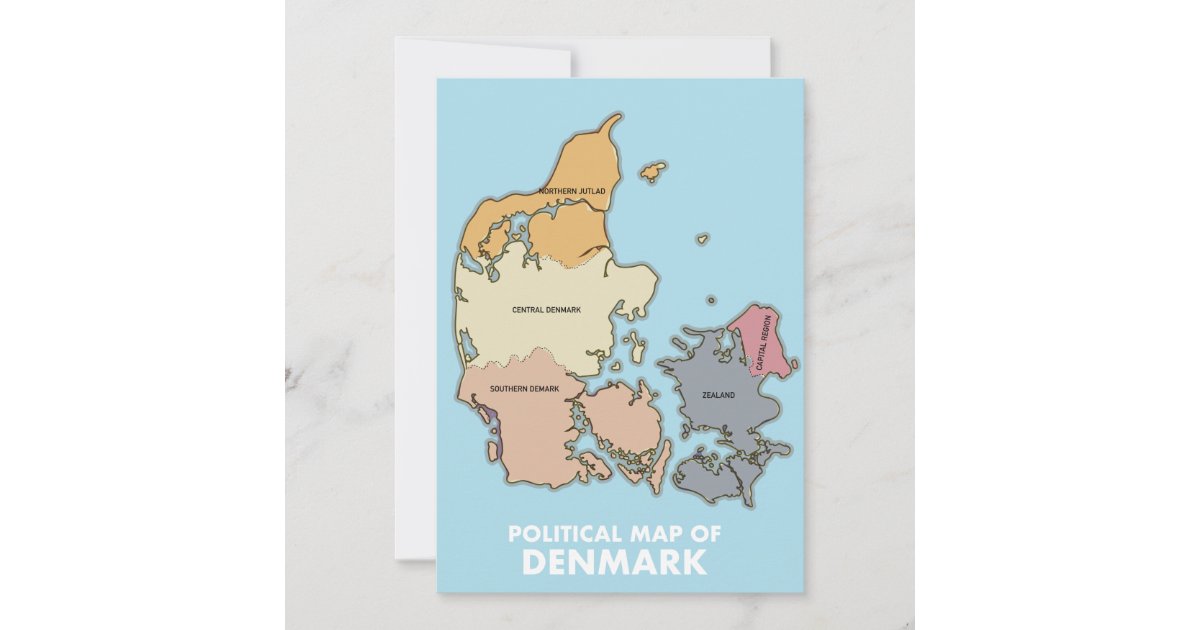 Political map of Denmark Poster Save The Date | Zazzle