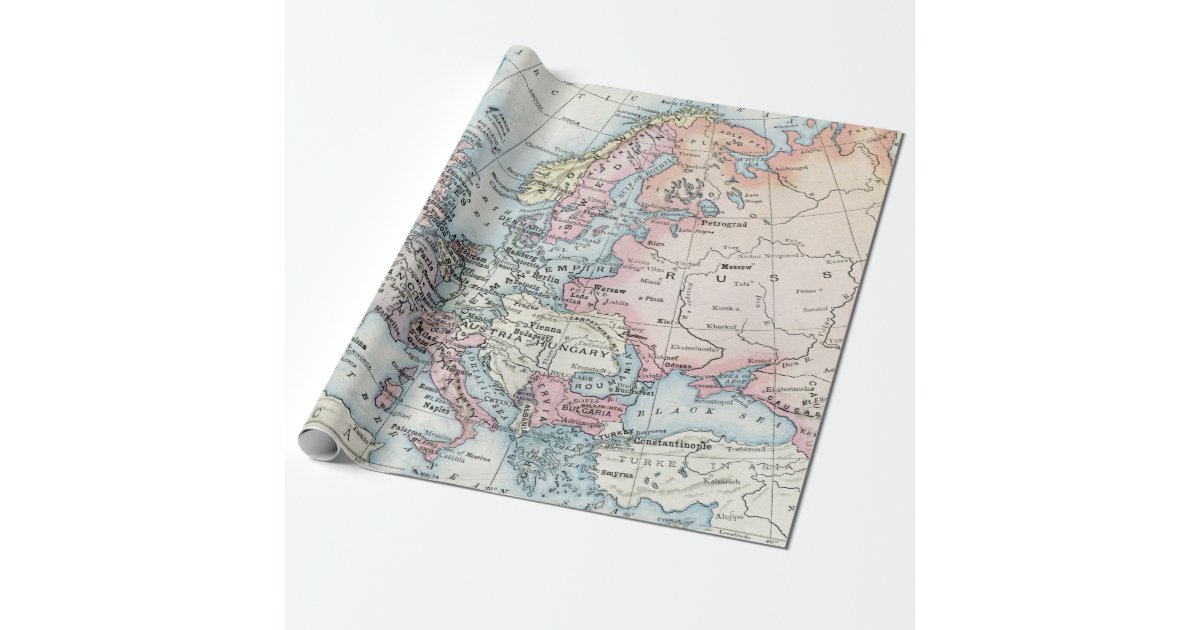 Political Map of Europe (1916) Wrapping Paper | Zazzle