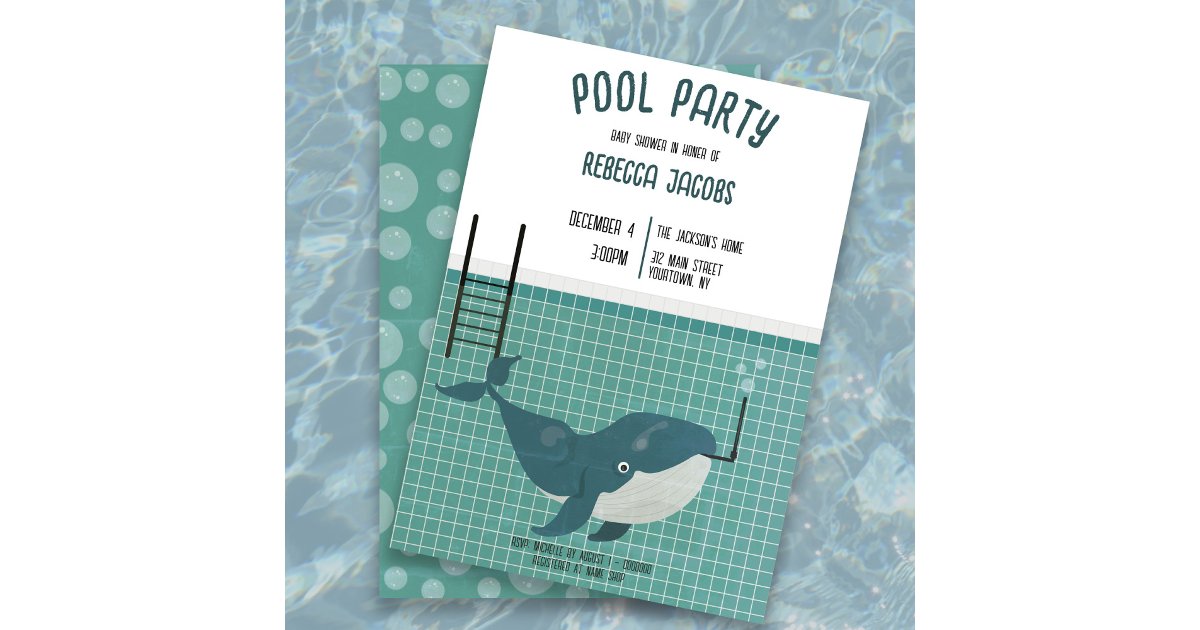 Pool Party Baby Shower Invitation | Zazzle