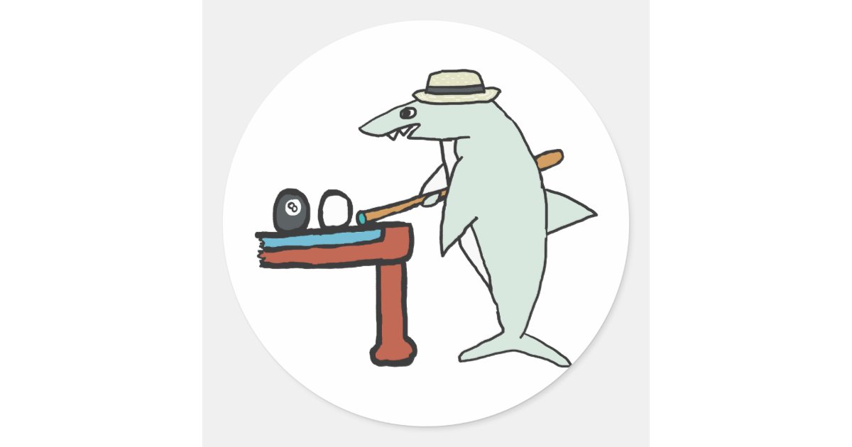 Pool Shark Classic Round Sticker | Zazzle