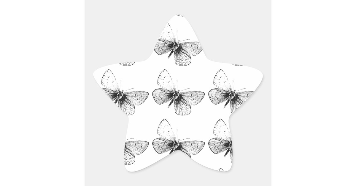 Pop Art Butterfly Star Sticker | Zazzle
