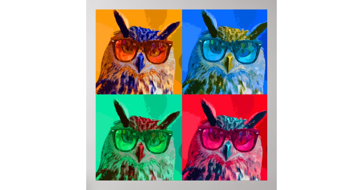 Pop art owl poster | Zazzle