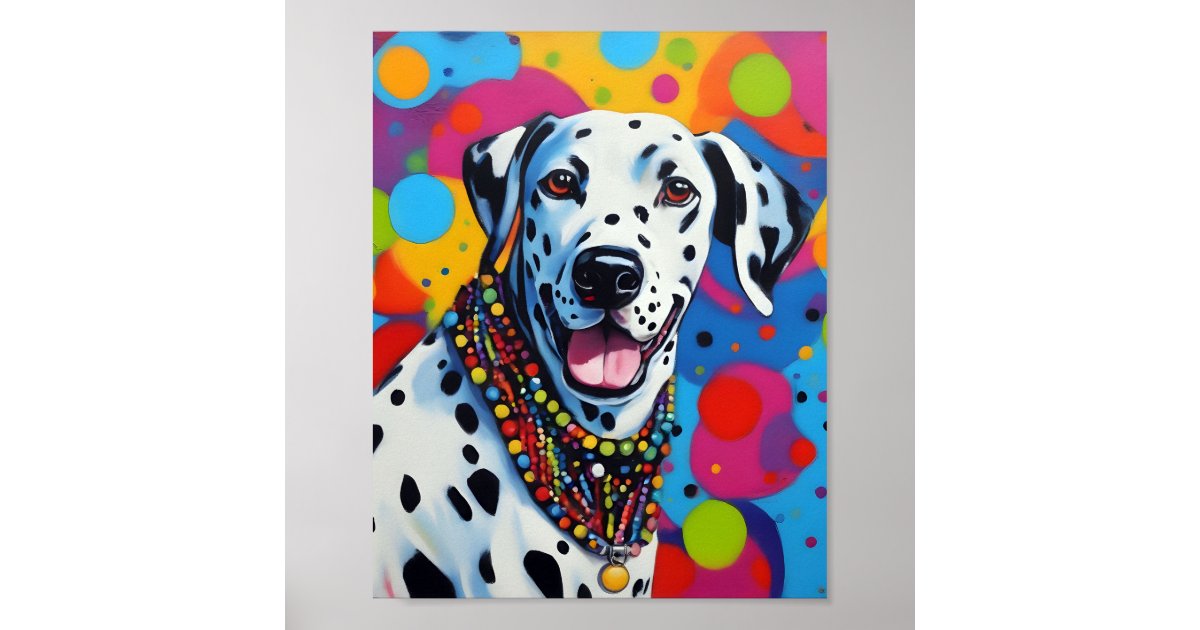 Pop Art Vibrant Dalmatian Poster | Zazzle