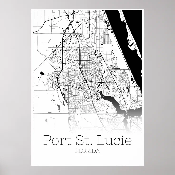 Port St. Lucie Map - Florida - City Map Poster | Zazzle