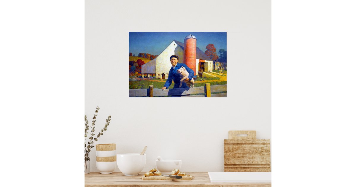 Portrait of a Farmer NC Wyeth 1943 Poster | Zazzle