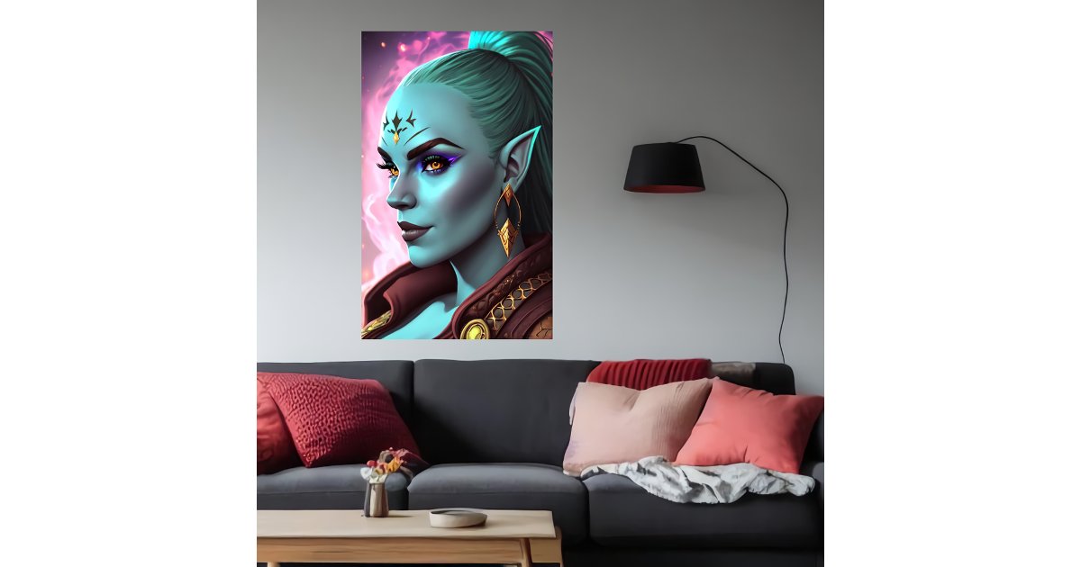 Portrait of merfolk orc hybrid women | AI Art Poster | Zazzle