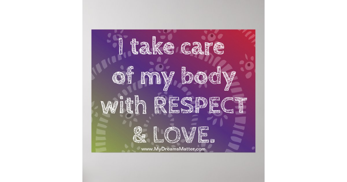 Positive Affirmation Manifest Perfect Body Health Poster | Zazzle