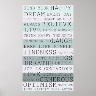 Positive Words Posters | Zazzle.com.au