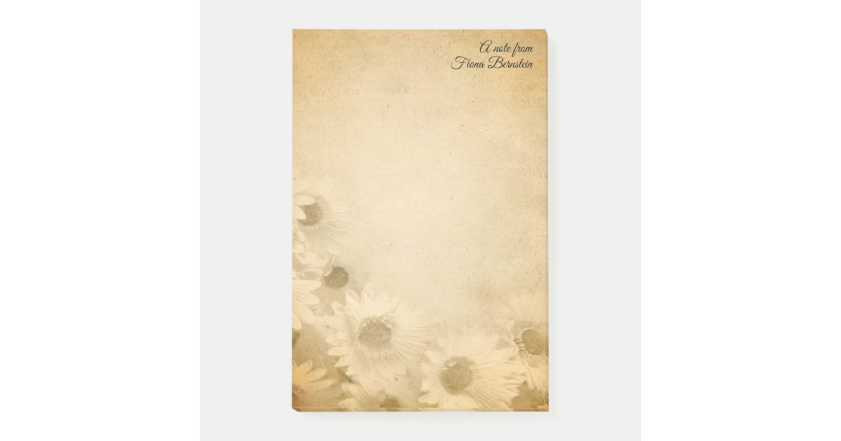 Post-it® Note From Your Name Rustic Sunflower | Zazzle